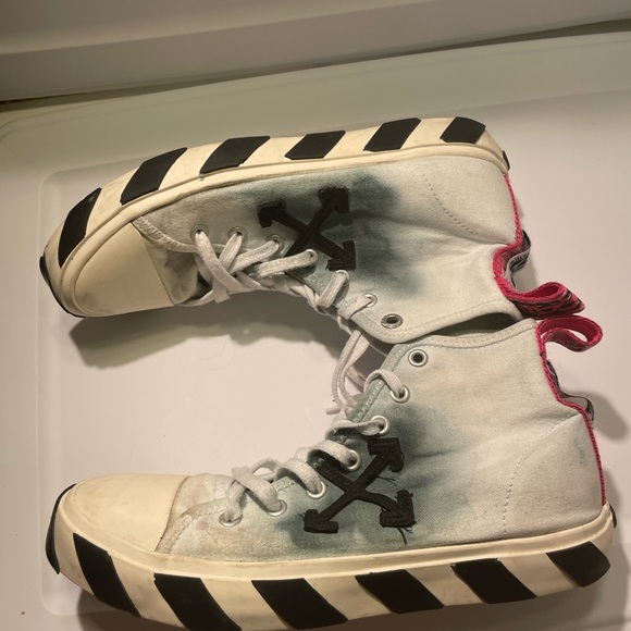 Off-White | Shoes | Off White High Top Canvas Sneakers With Color ...